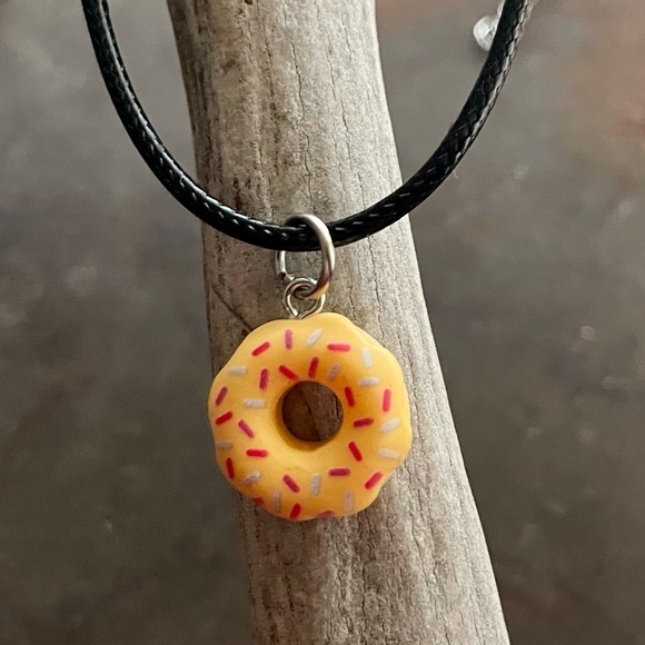 Jewelry | Simple Donut Charm Necklace Choker Emo Resin Y2k Rave Food ...